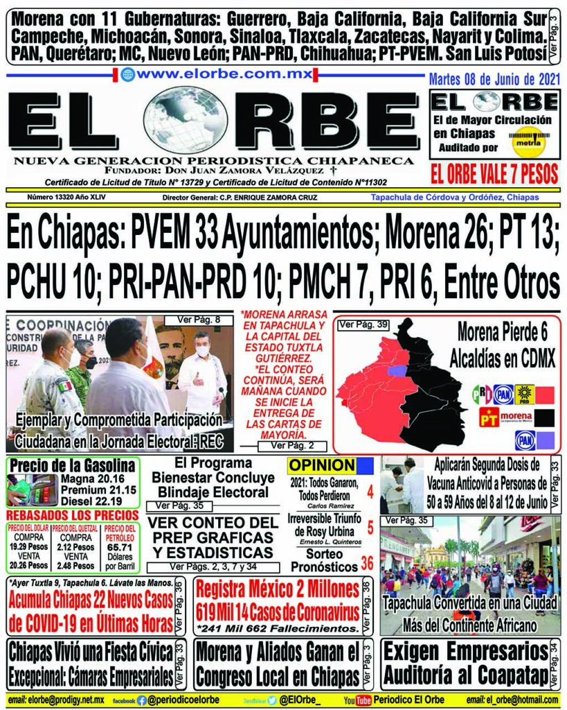 JUNIO 08 DE 2021 - Periódico El Orbe.