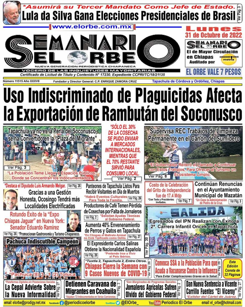 OCTUBRE 31 DE 2022 - Periódico El Orbe.